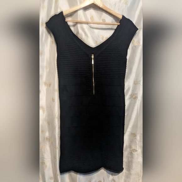Metal Mulisha | Dresses | Lbd Bodycon Mini Dress With V Neck Zipper Detail | Poshmark